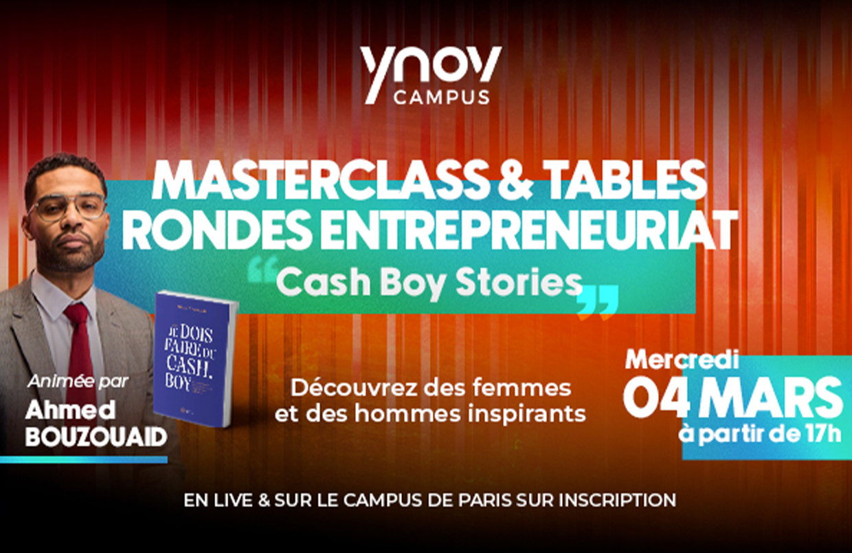 Cash Boy Stories : une masterclass dédiée à l’entrepreneuriat - Ynov Campus
